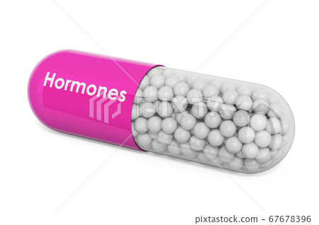 Hormones Drug, capsule with hormones. 3D rendering - Stock Illustration ...