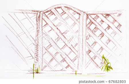 Open Garden Gate Drawing