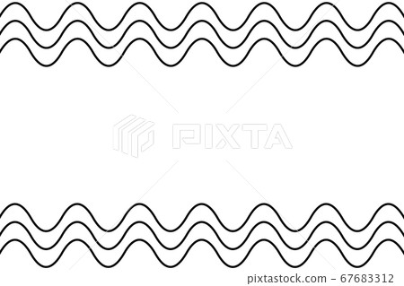Wave pattern frame rectangle simple - Stock Illustration [67683312] - PIXTA