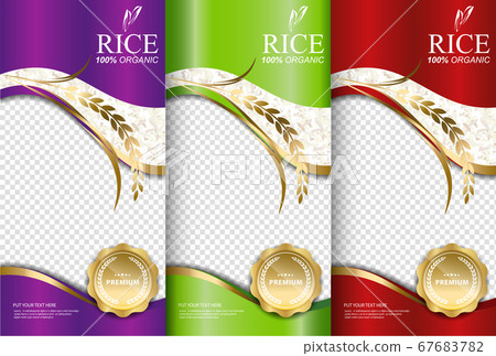 Rice food or thai food, banner and poster... - Stock Illustration ...