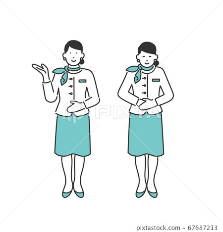 Receptionist woman guiding and bowing - Stock Illustration [67687213 ...