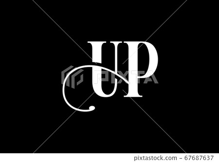 Initial Monogram Letter U P Logo Design Vector... - Stock Illustration ...