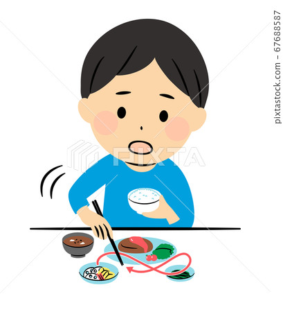 Bad eating examples: lost chopsticks - Stock Illustration [67688587 ...