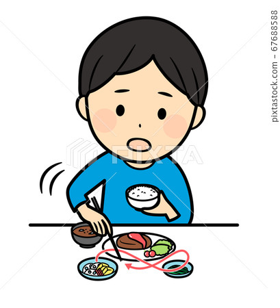 Bad eating examples: lost chopsticks - Stock Illustration [67688588 ...