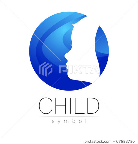 Child logotype in blue circle vector.... - Stock Illustration [67688780 ...