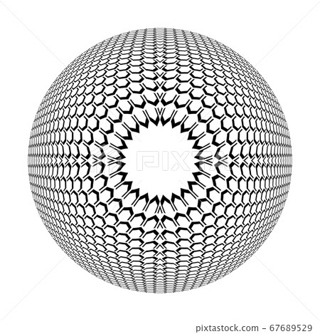 Abstract geometric circle rotation pattern. 3D - Stock Illustration ...