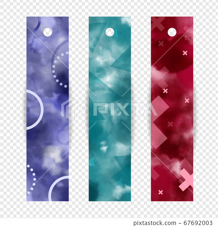 Set of colorful bookmark design with abstract... - Stock Illustration ...