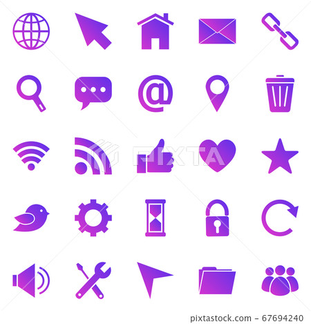 Website gradient icons on white background - Stock Illustration ...