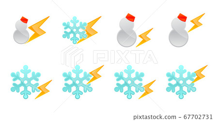 Weather icon (snow & ice main thunder set) - Stock Illustration ...