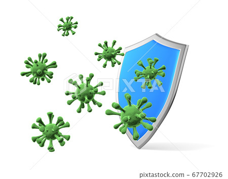 Shield protect form viruses and bacteria cells - Stock Illustration ...