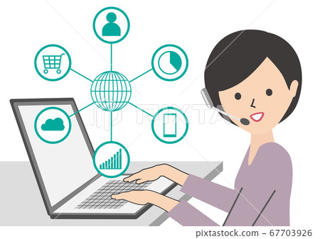Telework & Icon - Stock Illustration [67703926] - PIXTA