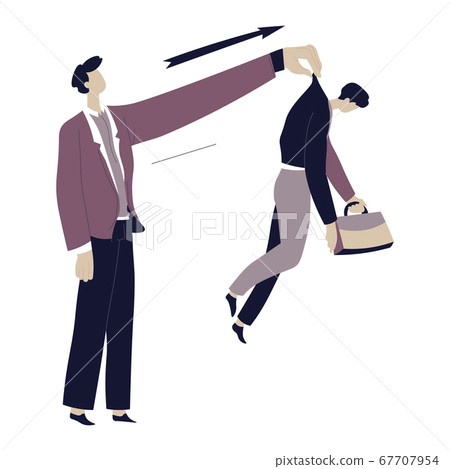 Boss throwing away worker, employer sacking... - Stock Illustration ...
