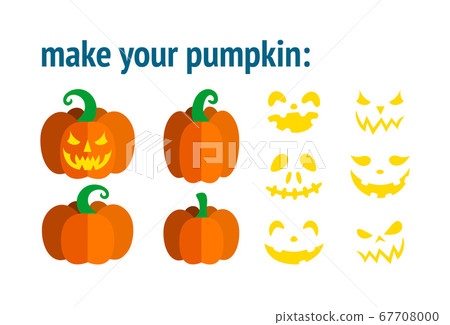 Template for Halloween pumpkin. Vector... - Stock Illustration ...