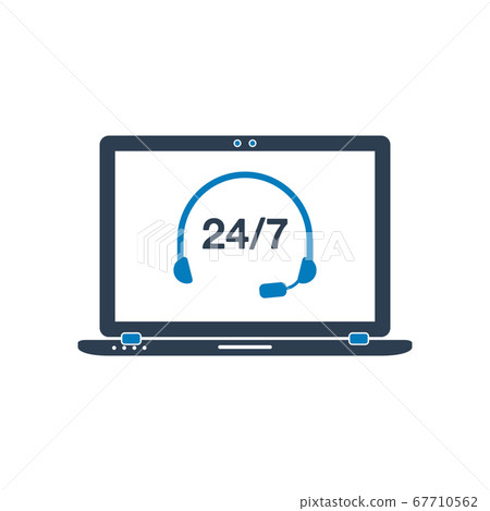 24/7 Online Customer Support, Help Icon. - Stock Illustration [67710562 ...