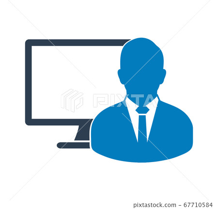 Computer User Icon. Flat style vector EPS. - Stock Illustration ...