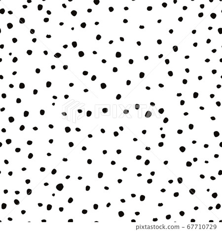 Doodle Dots Seamless Pattern. Black and white... - Stock Illustration ...
