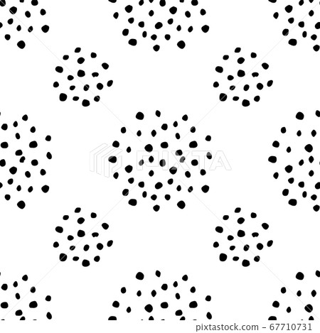 Doodle Dots Seamless Pattern. Black and white... - Stock Illustration ...