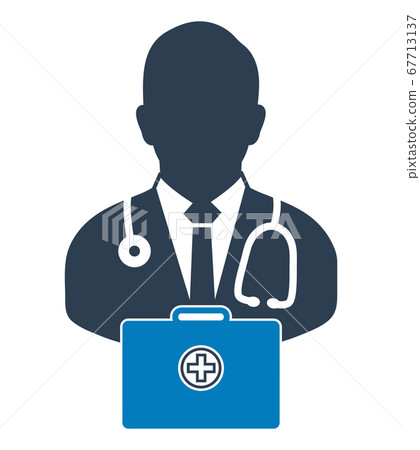 Doctor icon with medicine box. Flat style vector.-插圖素材 [67713137] - PIXTA圖庫