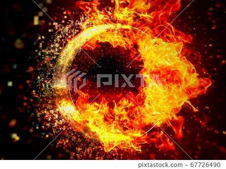 3d illustration of abstract flame circle - Stock Illustration [67726490 ...