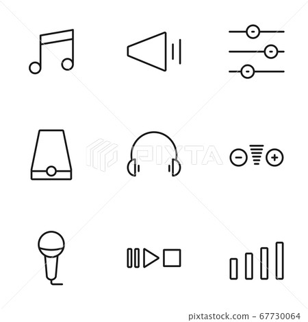 Set of sound volume process line icons contains - Stock Illustration ...