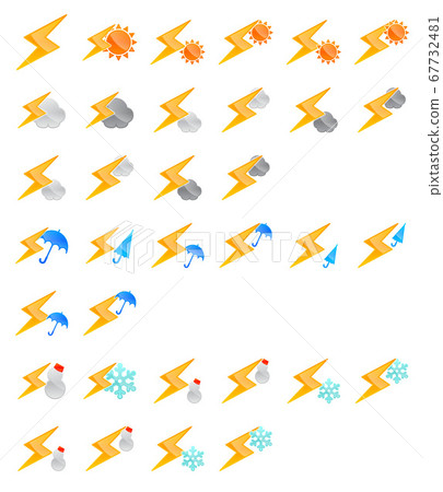 Weather icon (set of lightning) - Stock Illustration [67732481] - PIXTA