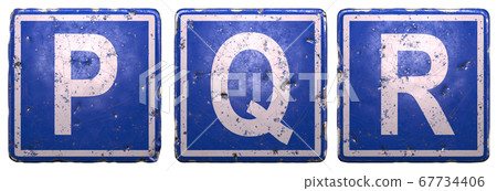 Set of public road sign in blue color with a... - Stock Illustration ...