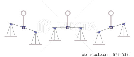 Balance scales for weight measure set in... - Stock Illustration ...
