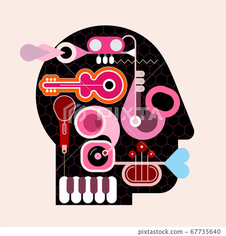 Music Head vector illustration - Stock Illustration [67735640] - PIXTA
