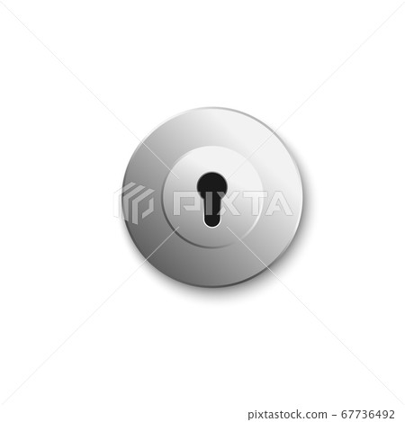 Silver metal keyhole isolated on white... - Stock Illustration ...