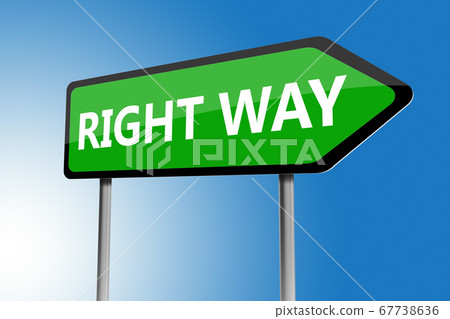 Illustration of right way directions sign - Stock Illustration ...
