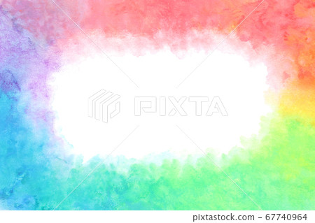 Colorful frame rainbow watercolor background - Stock Illustration ...