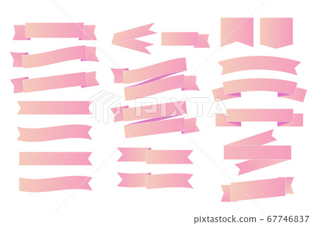 Pink ribbon heading set - Stock Illustration [67746837] - PIXTA
