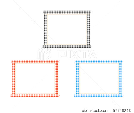 Plaid ribbon wipe frame-3 color set - Stock Illustration [67748248] - PIXTA