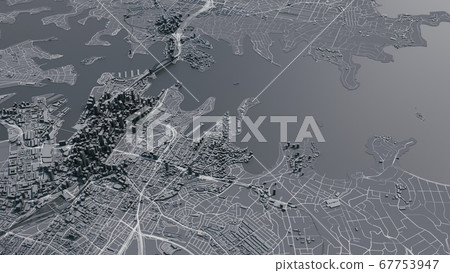 Sydney city map. 3d map of Sydney. 3d illustration - Stock Illustration ...