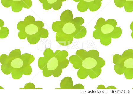 Scandinavian flower pattern (lime green 1) - Stock Illustration ...