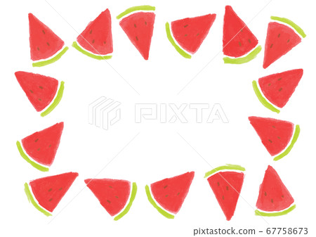 Hand painted watercolor watermelon frame - Stock Illustration [67758673 ...