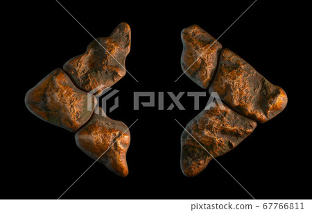 Set of rocky symbols left and right angle... - Stock Illustration ...