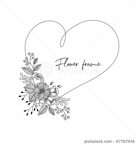 Vector illustration of heart and flower analog... - Stock Illustration ...