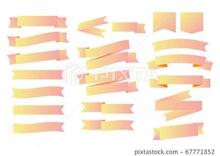 Ribbon headline illustration set - Stock Illustration [67771852] - PIXTA