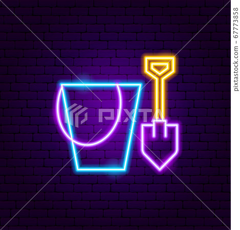 Bucket Shovel Toy Neon Sign - Stock Illustration [67773858] - PIXTA