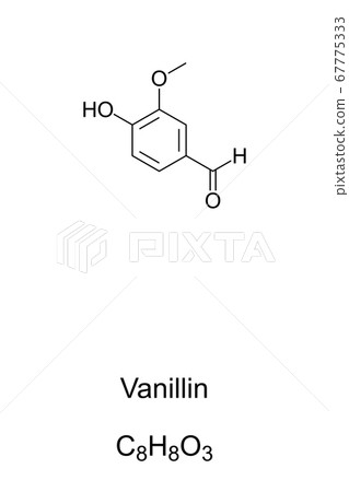 Vanillin, chemical structure and formula.... - Stock Illustration [67775333] - PIXTA