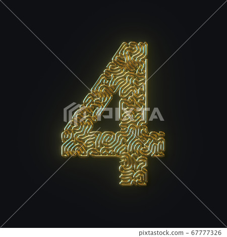 High resolution number 4 four symbol formed of...-插圖素材 [67777326] - PIXTA圖庫