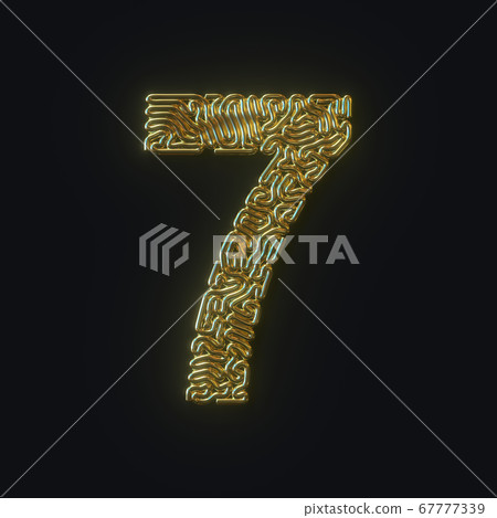 High resolution number 7 seven symbol formed of... - Stock Illustration ...