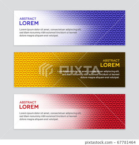 Colorful Perforated Hexagonal Banner Set-插圖素材 [67781464] - PIXTA圖庫