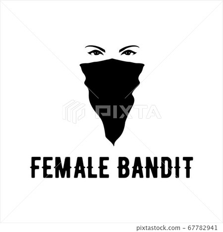 female bandit wearing mask logo design - Stock Illustration [67782941 ...