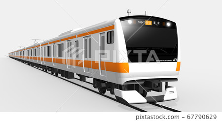 Chuo Line 3DCG (Rapid for Tokyo) - Stock Illustration [67790629] - PIXTA