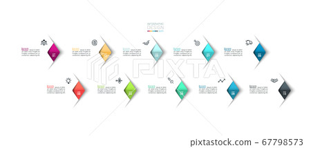 Vector Infographic overlapping arrows placed in - Stock Illustration ...