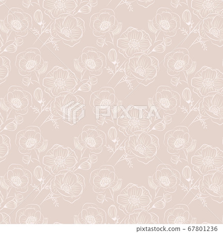 Light floral pattern. Floral ornament in beige... - Stock Illustration ...