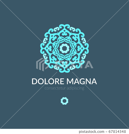Blue mandala emblem. - Stock Illustration [67814348] - PIXTA