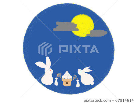 Tsukimi rabbit illustration - Stock Illustration [67814614] - PIXTA